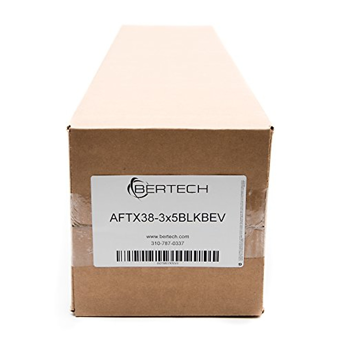 Bertech Anti-Fatigue Floor Mat, 3 Feet x 5 Feet x 3/8 Inch Thick, Textured Pattern Top, Bevelled on All Sides, Black, Made in USA - AFTX38-3x5BLKBEV