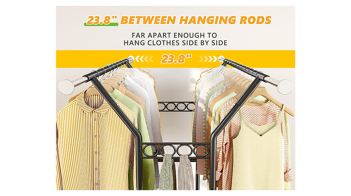 Raybee Adjustable Clothes Rack for 220+ Garments