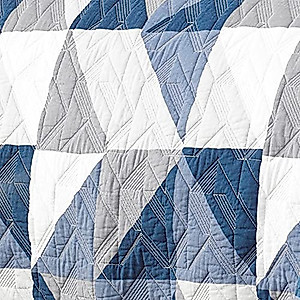 Eddie Bauer - Queen Quilt Set, Reversible Cotton Bedding with Matching Shams, Lightweight Home Decor for All Seasons (North Cove Navy, Queen)
