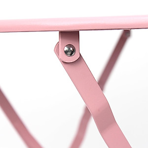 LUMISOL 3 Piece Folding Patio Bistro Set, Premium Steel Patio Furniture Sets, Foldable Patio Table and Chairs Set with Removable Cushions for Patio, Backyard, Balcony, Poolside, Pink