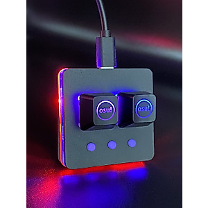 Newhui Mini 2-Key OSU! Keypad Hot Swap Mechanical Gaming Keyboard Macro Programmable Portable Wired One-Handed Keyboard with with RGB LED Backlit and USB-C Interface(Cherry Red Switch).