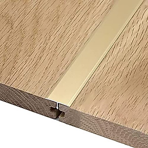 HAUTHE Transition Strip Carpet to Tile Threshold Transition Strip, 2cm Wide Metal Floor Edging Trim Strip Decoration Cover, Lightweight Seams Strips for Doorways (Color : Gold)