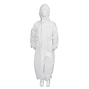 Children Disposable Protective Coverall with Elastic Wrists, Ankles and Hood, Non-Porous Anti-Dust Ventilation Suit for Kids +Protective Shoe Covers，L (130-150cm)