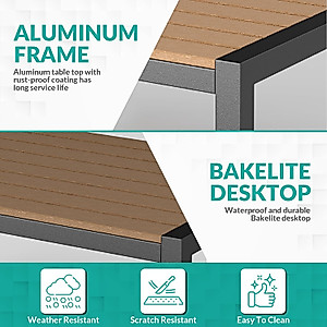 WOAJNQO Aluminum Patio Furniture Set 4 Pcs Outdoor Couch with Coffee Table Patio Conversation Sets Loveseat Patio Sectional Chat Sofa with Cushions for Lawn, Garden,Balcony,Backyard and Deck (Grey)