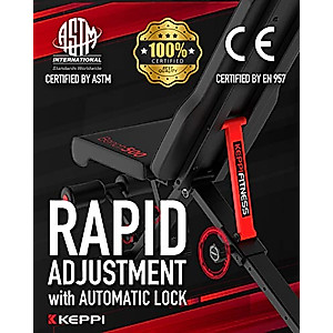 Keppi Adjustable Weight Bench,Foldable Workout Bench Press for Full Body Strength Training, Incline Decline Bench with Fast Folding - 2023 Version