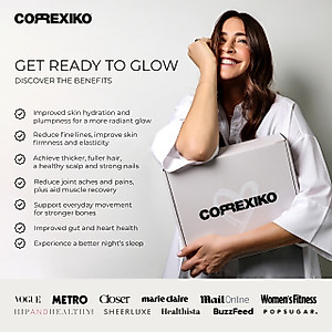 CORREXIKO Marine Collagen Powder Supplement Unflavored - 10,000mg Double Hydrolyzed Collagen Peptides per Serving - Formulated for Maximum Absorption - Hair, Skin & Nails - 5oz, 14 Servings