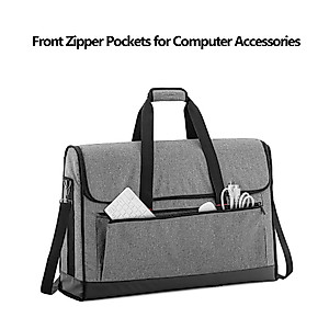 Trunab Monitor Carrying Case 24 Inch Padded Travel Bag Hold Up to 2 LCD Screens/TVs, Not Compatible with iMac, with Accessories Pocket, Shoulder Strap, PU Bottom, Grey