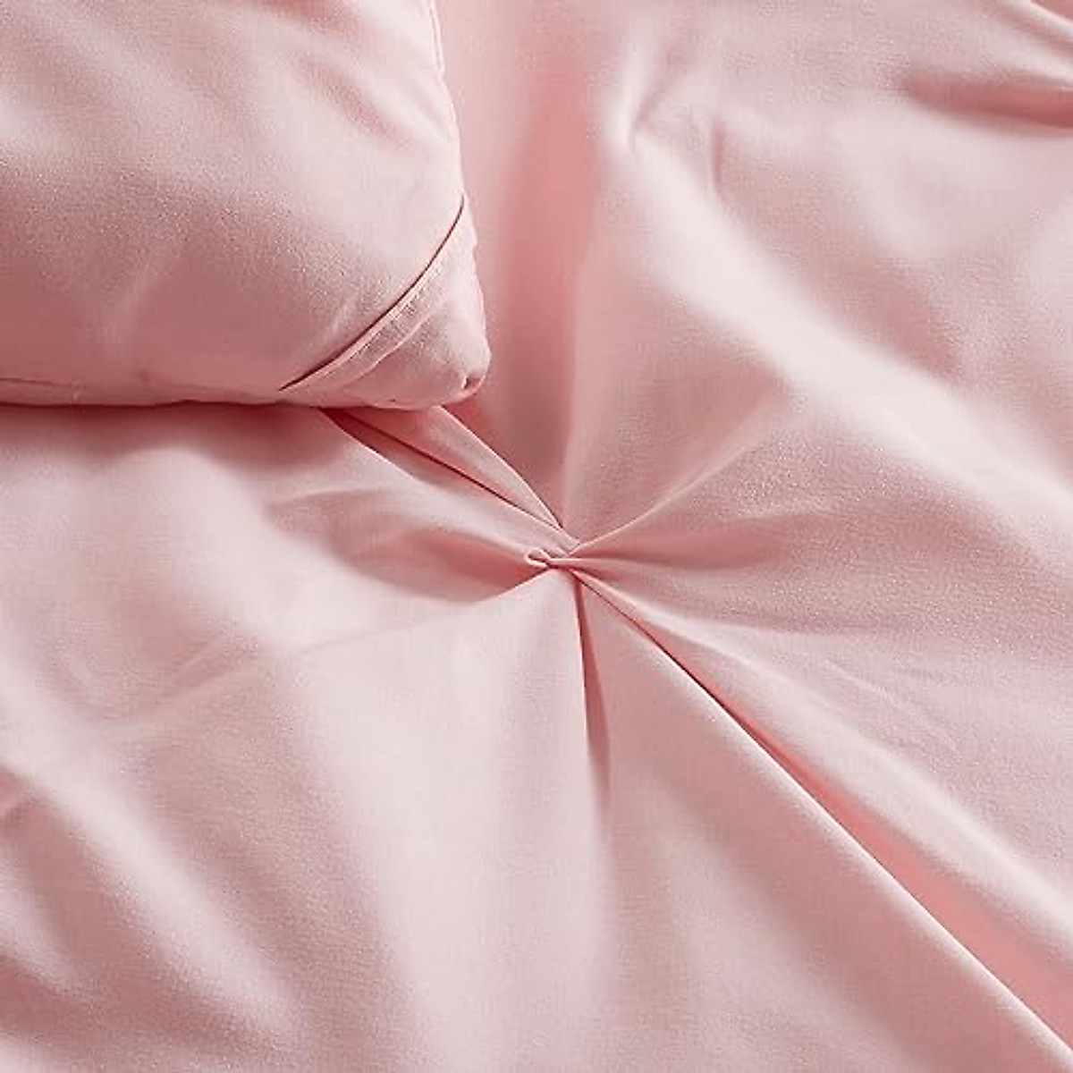 NexHome Twin Comforter Set Pintuck Pink Comforter Set Soft Pinch Pleat Microfiber Lightweight Down Alternative All Season 2 Pieces Bedding Comforters & Sets（1 Comforter 1 Pillow sham）