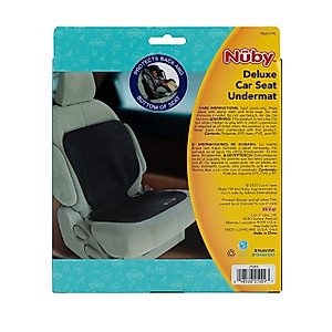 Nuby On The Go Kids Car Seat Protection Undermat, Protects Upholstery from Indentations, Scratches, and Spills, Black