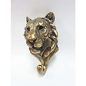 Pacific Giftware Wild Animal Head Single Wall Hook Hanger Animal Shape Rustic Faux Bronze Decorative Wall Sculpture (Tiger)