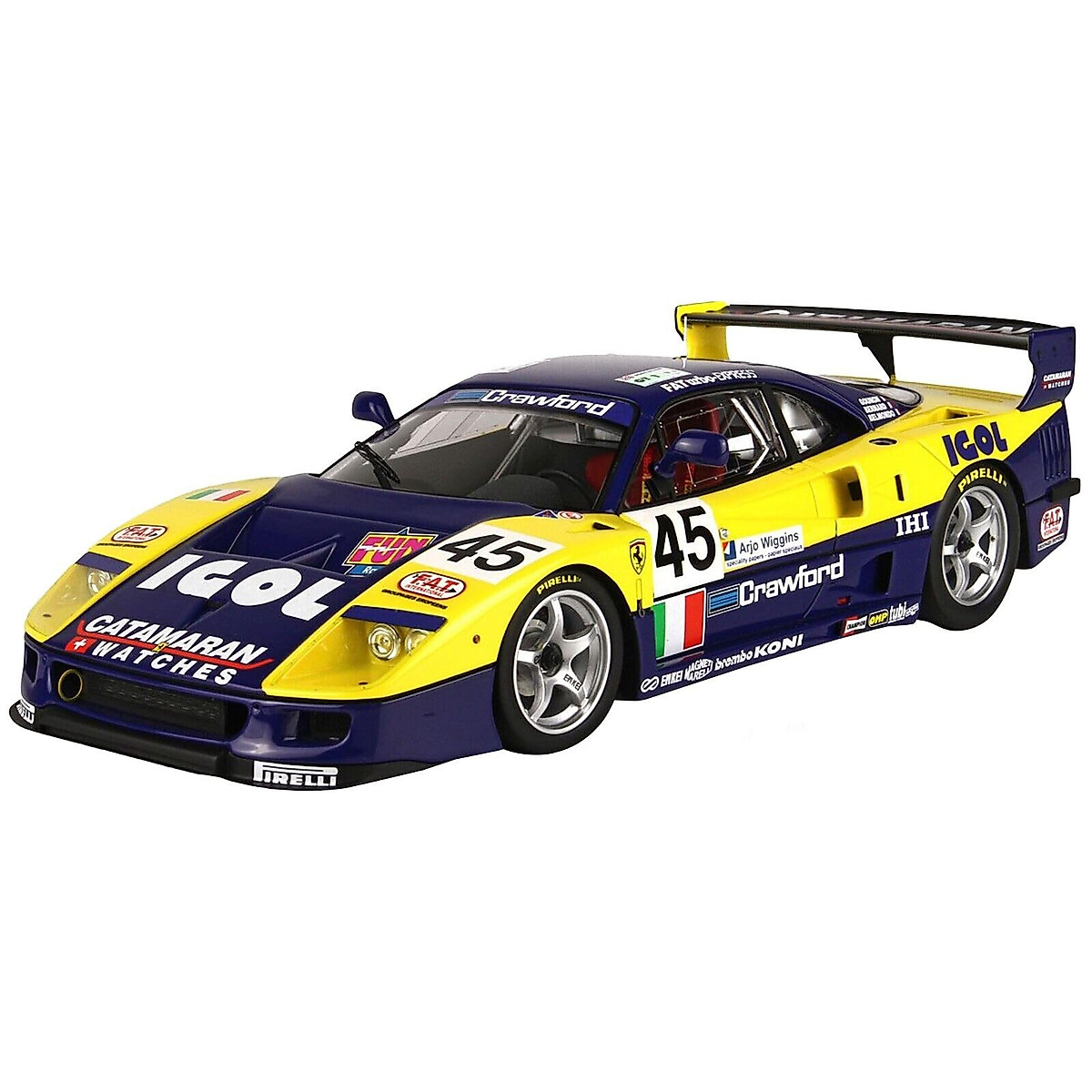 F40 LM #45 Jean-Marc Gounon - Eric Bernard - Paul Belmondo Ennea SRL Igol 24 Hours of Le Mans (1996) with Display CASE Limited Edition to 200 Pieces Worldwide 1/18 Model Car by BBR P18139G