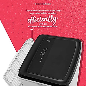 Frigidaire FFAD2233W1 Dehumidifier, Low Humidity 22 Pint Capacity with a Easy-to-Clean Washable Filter and Custom Humidity Control for maximized comfort, in White