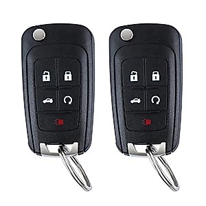 Replacement Flip Remote Fob fit for 2010-2019 Chevy Equinox,2011-2016 Cruze Malibu Camaro Trax /Buick Lacrosse Regal Verano Trunk Car Keyless Entry Uncut Key Fob (FCCID: OHT01060512) Pack of 2