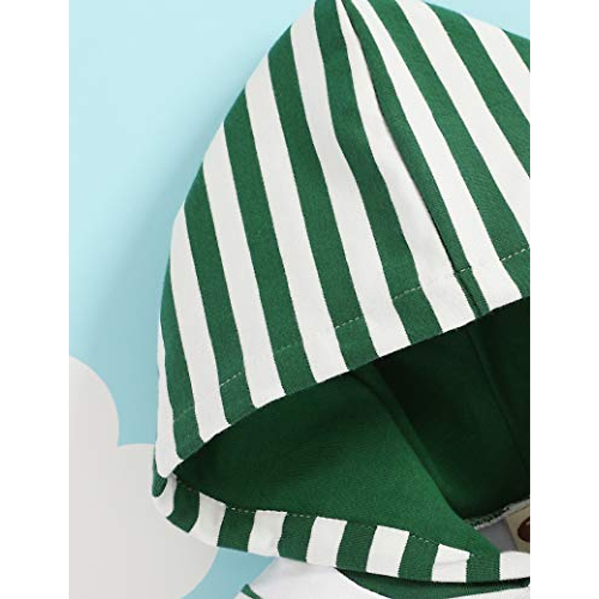 WALSONER My First St Patrick's Outfit Baby Boy Stripe Hooded Romper Bodysuit St.Patrick's Day Clothes 6-9 Months