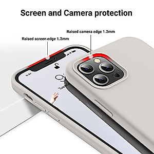 OTOFLY Compatible with iPhone 12 Pro Max Case 6.7 inch(2020),[Silky and Soft Touch Series] Premium Soft Liquid Silicone Rubber Full-Body Protective Bumper Case for iPhone 12 Pro Max (Stone)