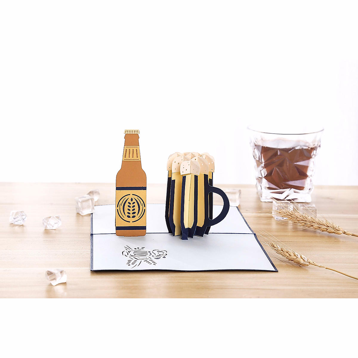Liif Beer 3D Greeting Pop Up Fathers Day Card, Happy Birthday Card For Dad, Husband, Son, Brother, Men, Congratulations, Retirement, Friendship, Thinking Of You