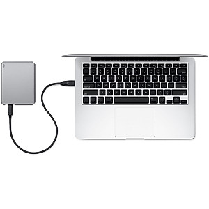 LaCie Mobile Drive, 2TB, External Hard Drive, Space Grey, USB-C, 2 Year Rescue Services (STHG2000402)