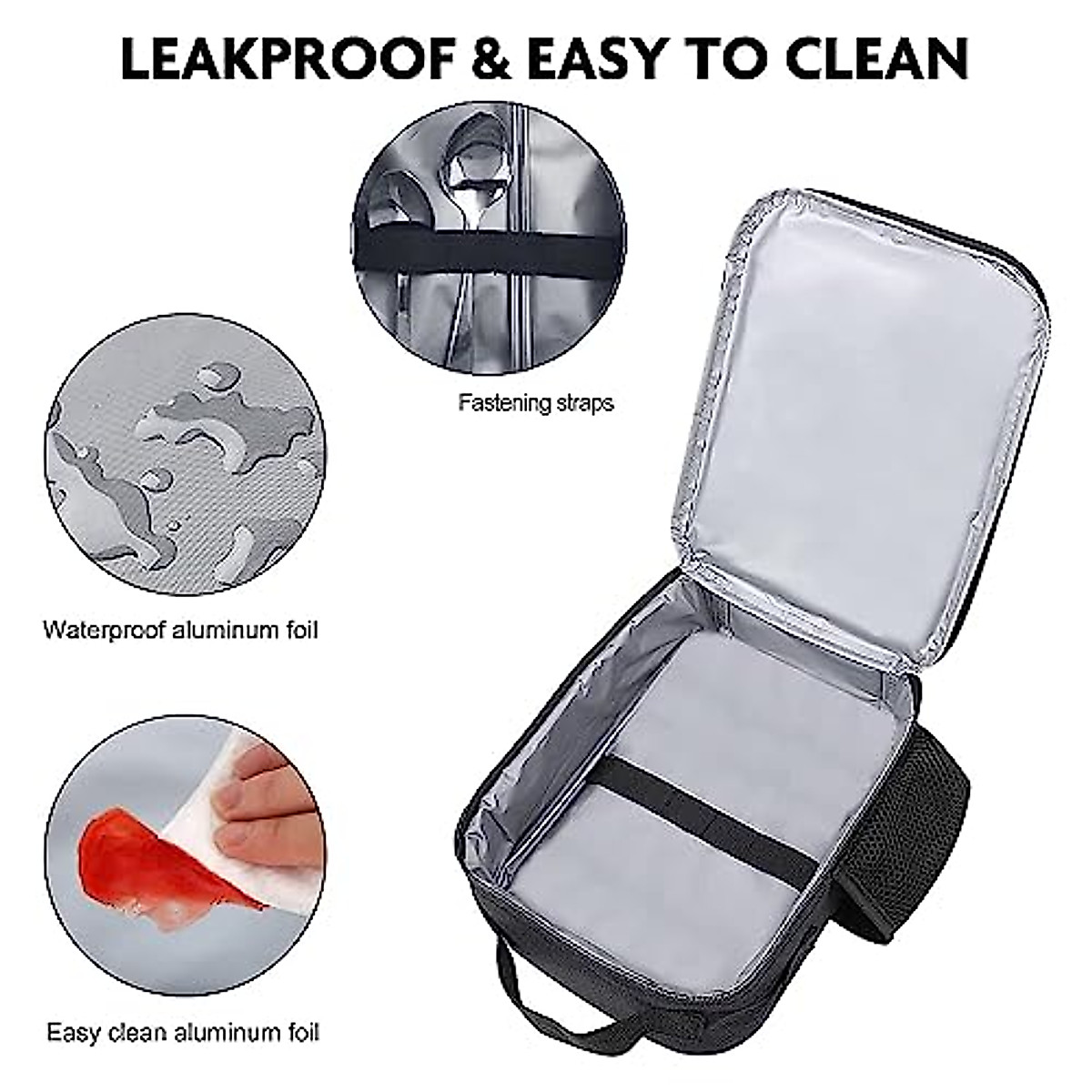 Cejburw Anime Manga Lunch Box, Durable Insulated Leakproof Lunch Bag Large Tote Meal Bag for Travel, Wear Resistant Casual Lunchbox (Black2, One Size)