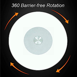 WQSQ 24inch Round Rotating Tray Dining Table Turntable Smooth Serving Plate Tempered Glass Lazy Susan Swivel Tray With Silent Metal Base, Easy To Clean