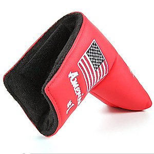 DBYAN Golf Putter Head Cover,Pebble Beach USA Flag Patterned Design Long Life Tree Print for Blade Scotty Cameron Odyssey Callaway Taylormade Titleist Ping Mizuno Cobra,Red