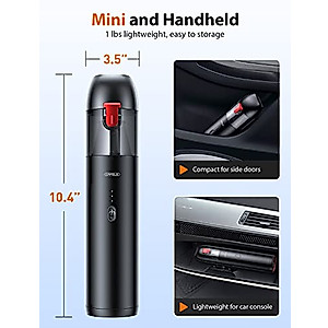 CAFELE Car Vacuum Cordless Rechargeable, 【Instant Car Interior Clean】Portable 7500mAh Wireless Handheld Car Vacuum Cleaner, Mini Battery Operated Car Vacuum for Pet Hair, Food Crumbs, Detail Cleaning