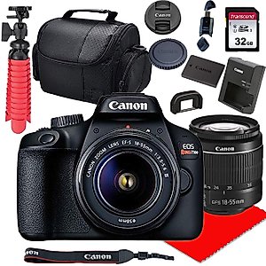 Canon EOS Rebel T100 DSLR Camera w/Canon EF-S 18-55mm F/3.5-5.6 III Zoom Lens + 32GB SD Card + More (Renewed)