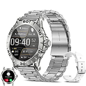 Efolen Smart Watches for Men (Answer/Dial Calls), 1.39" Bluetooth SmartWatch for Android and iPhone, IP67 Waterproof Outdoor Fitness Tracker with Heart Rate/SpO2/Sleep/BP/AI Voice (Silver)