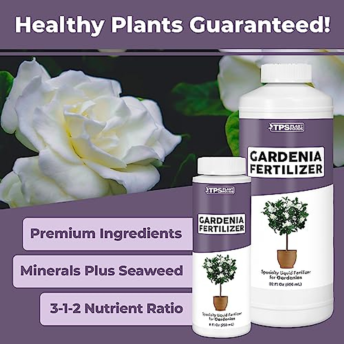Gardenia Fertilizer for Gardenias, Camellia and Rhododendron Plants, Flowering Liquid Plant Food 8 oz (250mL)