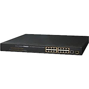 Lorex 16 Port PoE+ Switch for IP Security Camera Systems, Power Over Ethernet Switch for High Speed Transmission, Adds 16 Channels to Existing NVR, 220W Total Power, 1 Gigabit
