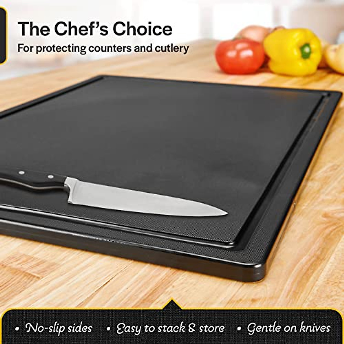 Thirteen Chefs Extra Large Cutting Board - 18 x 12 x 0.5" Plastic Cutting Boards with Juice Groove for Kitchen, BBQ Pit, Backyard Grill, Huge Dinner Parties - Dishwasher Safe Chopping Board, White