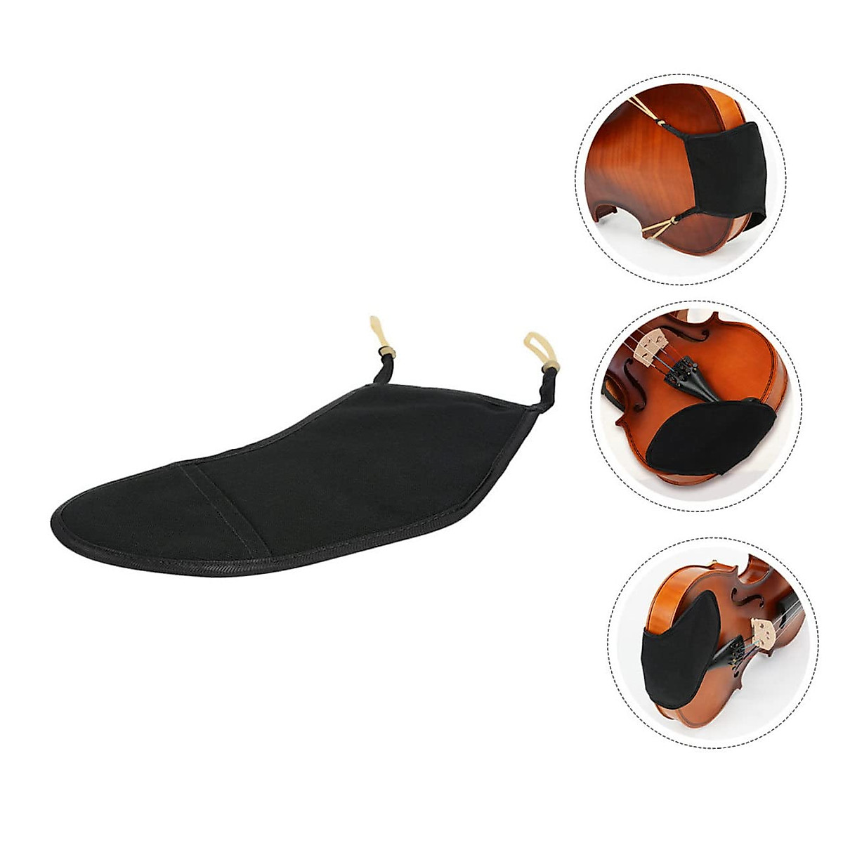 Totority Violin Pad 3 Pcs Violin Chin Rest Violin Shoulder Rest Violin Stand Soft Safety Violin Tuner Shoulder Rest for Violin 4/4 Violin Chin Cushion Violin Chin Protector Pad Cotton Foldable
