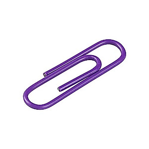 JAM PAPER Colorful Standard Paper Clips - Regular 1 Inch - Purple Paperclips - 100/Pack
