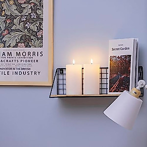 volnyus White Flameless Candles Set of 2 (3x6 inch) Flickering LED Wax Candles Battery Operated with Remote Control Timers for Night Light/Fireplace/Party Dimmable Pillar Candles Flat top