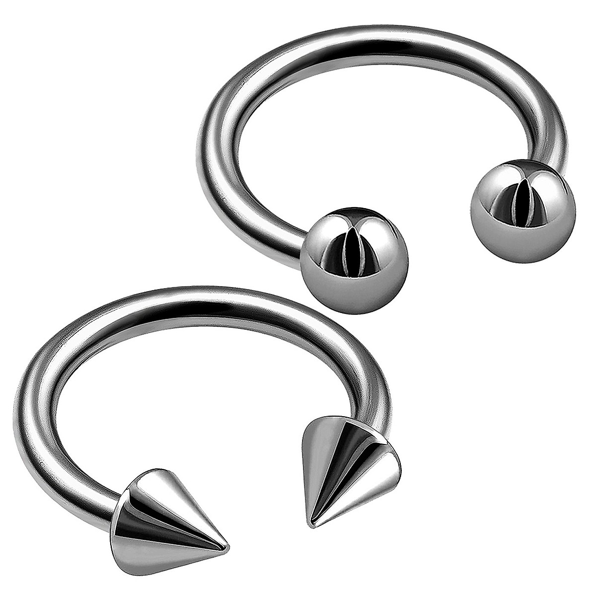 bodyjewellery 2pcs 16g Circular Barbell Titanium G23 Helix Tragus Lip Ring Cartilage Bite Snake Septum Ear Eyebrow Nose B2CCQ 8mm