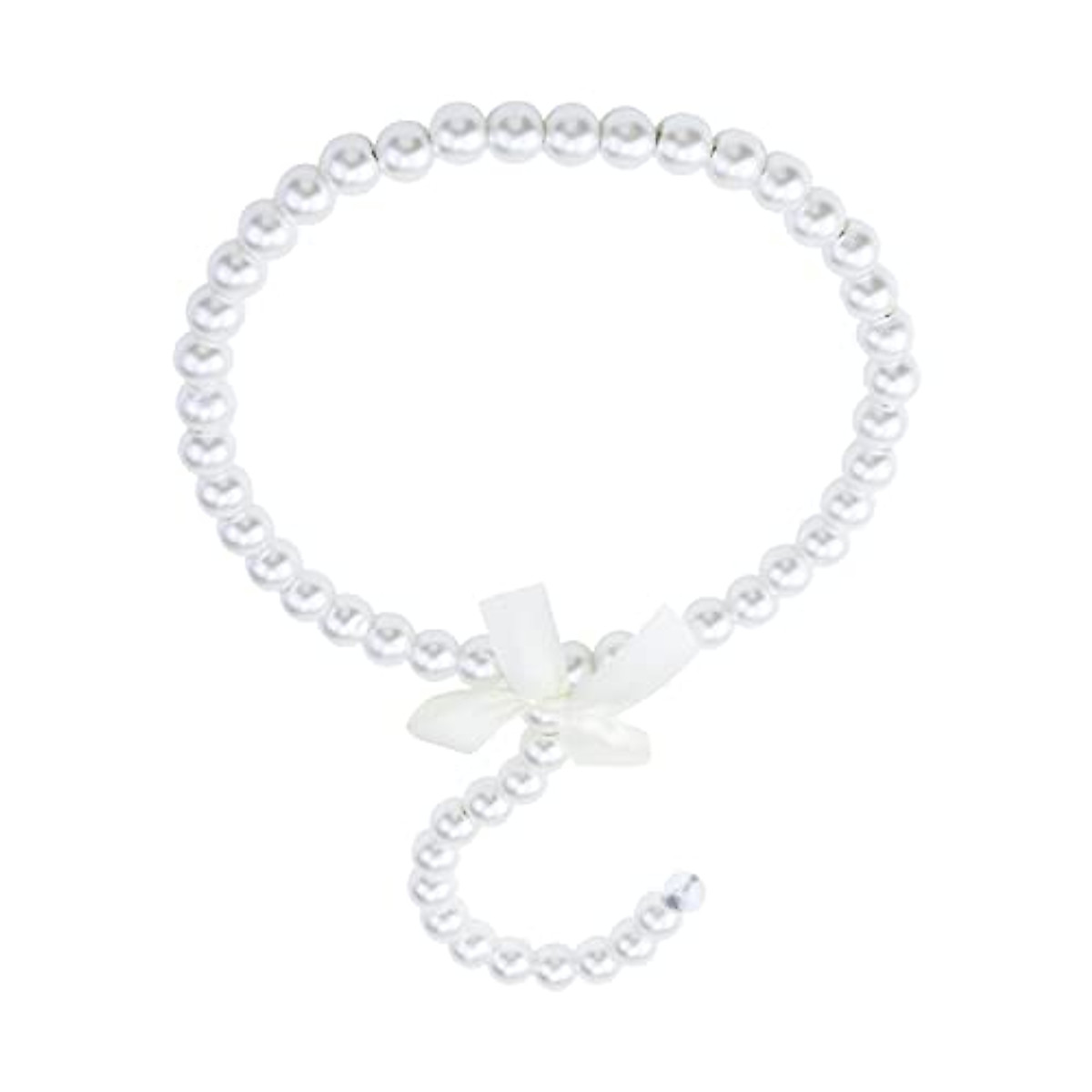 LC LICTOP White Peal Beads Scarf Organizer for Neckties, Shawls Scarves, Veils