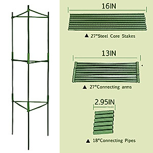 3 Packs Tomato Cages,Plant Cages Up to 48inch Garden Tomato Stakes,Multi-Functional Garden Trellis Assembled Garden Stakes Climbing Plant Support for Climbing Plants,Vegetables, Flowers,Fruits,Vine