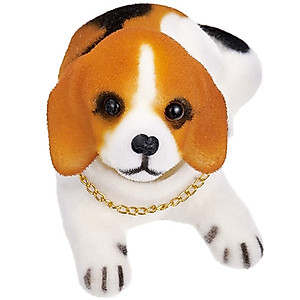 ATMOMO Shaking Head Lucky Dog Bobbing Heads Car Dash Puppy for Car Vehicle Decoration, Beagle (16x9x11cm)