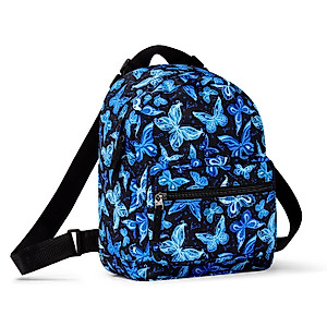 Choco Mocha Butterfly Small Backpack for Girls and Women Teen, Kids Mini Backpack Purse Cute Little Girls Backpack School Travel Bookbag, Christmas Gift for Girls, Black