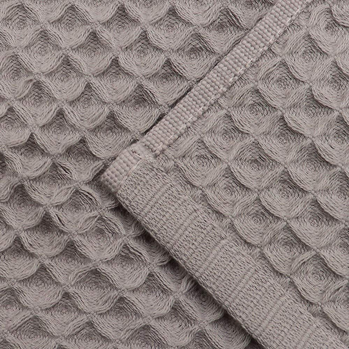 GQZLUCK 100% Natural Cotton Dish Towels Classic Waffle Weave Dish Cloths, Soft Ultra Absorbent Bath Hand FaceTowel, Fast Drying Lightweight Washcloth, Set of 6 (Dark Grey)