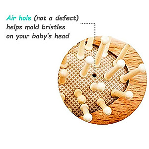 Chibello 4 Piece Wooden Baby Hair Brush and Comb Set Natural Goat Bristles Brush for Cradle Cap Treatment Wood Bristle Brush for Newborns and Toddlers Perfect for Baby Shower and Registry