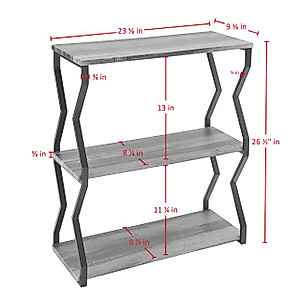 Danya B Rustic Industrial 3-Tier Zigzag Floating Wall Shelf GH20190 | Wall Mounted Shelf for Pictures, Decor, Art, Houseplants | Industrial, Rustic, Farmhouse Style