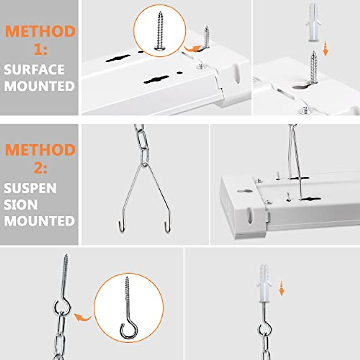 OOOLED 10 Pack LED Shop Light 4FT, 42W 4800LM 5000K Daylight Linkable LED Shop Light, Plug in Shop Light with Pull Chain (ON/Off), 4 Foot LED Shop Lights for Workshop, Garage, Shop