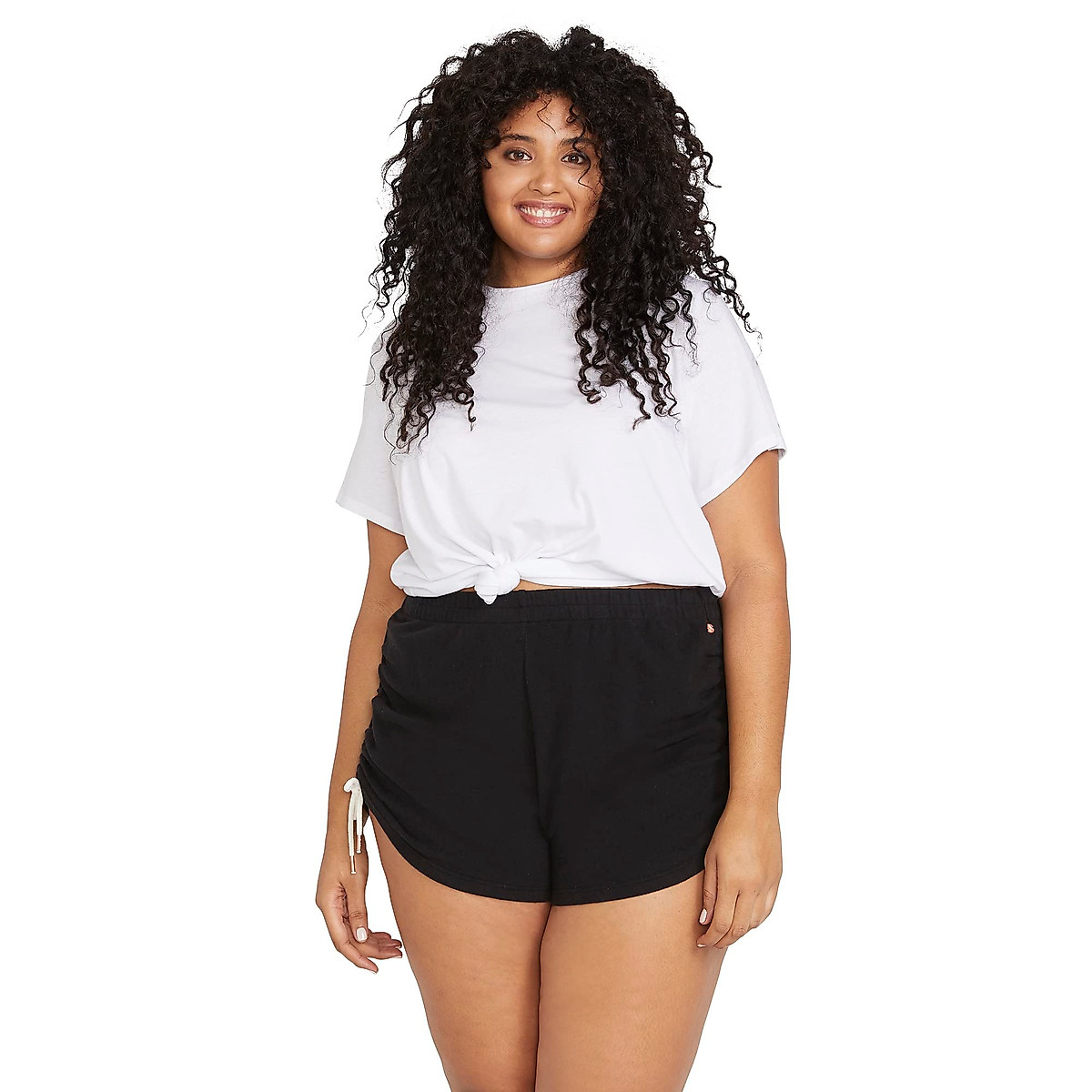 Volcom Women's Lived In Lounge Fleece Sweat Shorts, black, 18