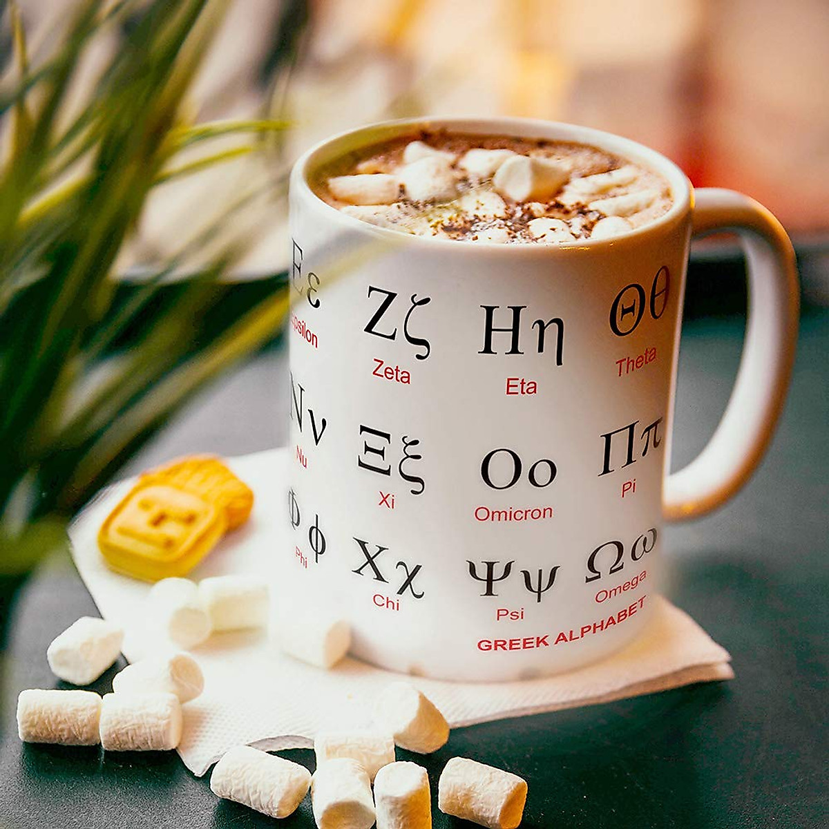 TWISTED ENVY Greek 24 Alphabet Educational 15 OZ Ceramic Mug for Coffee, Tea - Greek Letters Education Novelty Cup for Students, Teacher, Friends, Funny Gifts