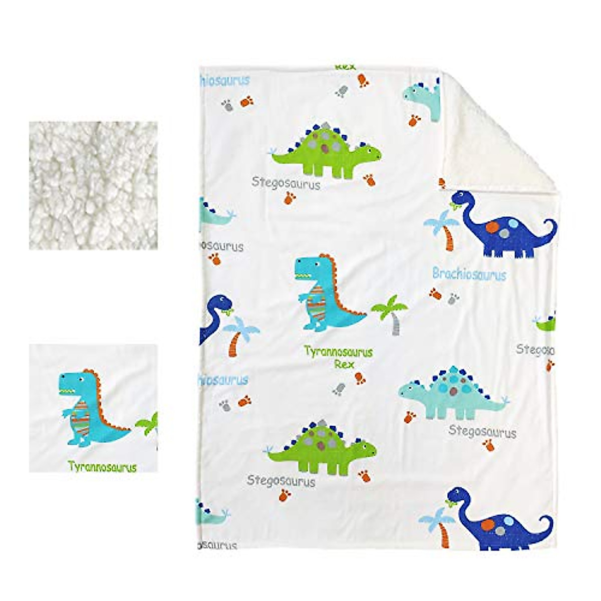 Brandream Crib Bedding Sets for Boys Dinosaur Nursery Bedding, 6 Piece Cradle Set for Newborn/Infant Modern Dinosaur Design,100% Cotton