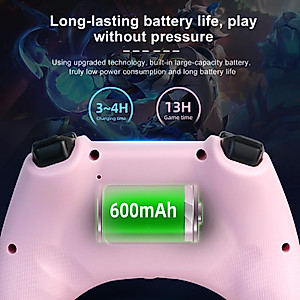 DYONDER Wireless Controller Compatible with PS4/Slim/Pro/PC with 6-Axis Motion Sensor, PS4 Controller for Kids and Adults(PINK)