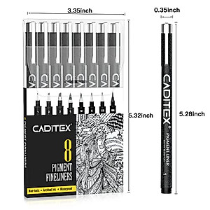 Calligraphy Pens, CADITEX 8 Size Calligraphy Pens Set for Beginners Drawing, Writing