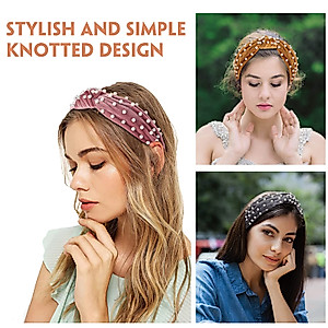 Tyfthui 6 Pcs Pearl Wide Knotted Turban Hair Hoops and Fashion Headbands for Women and Girls