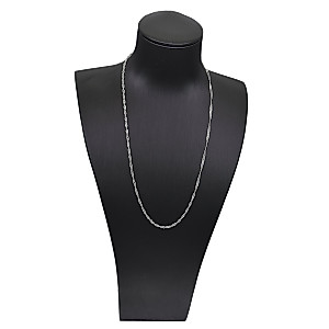 AmyRT Jewelry 2mm Titanium Steel Silver Singapore Chain Necklaces for Women 20 in