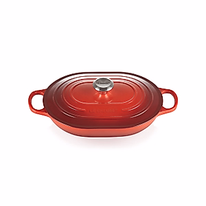 Le Creuset Enameled Cast Iron Signature Oval Casserole, 3.75 qt., Cerise